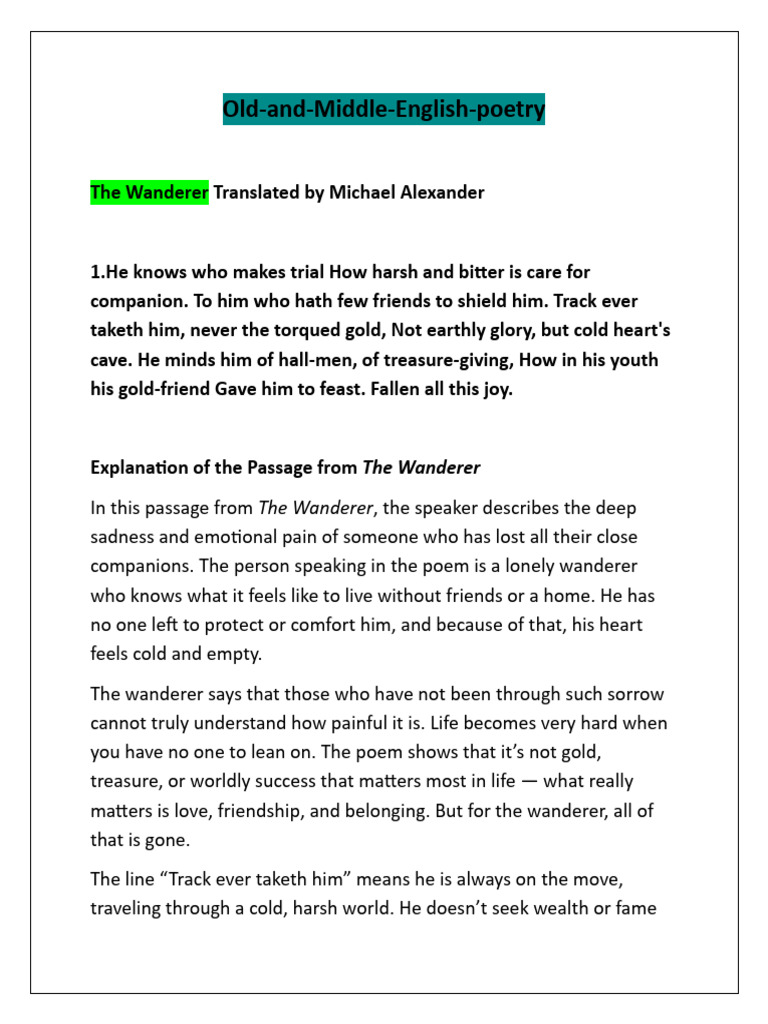 Explanation of Old and Middle English | PDF | Knight | The Canterbury Tales
