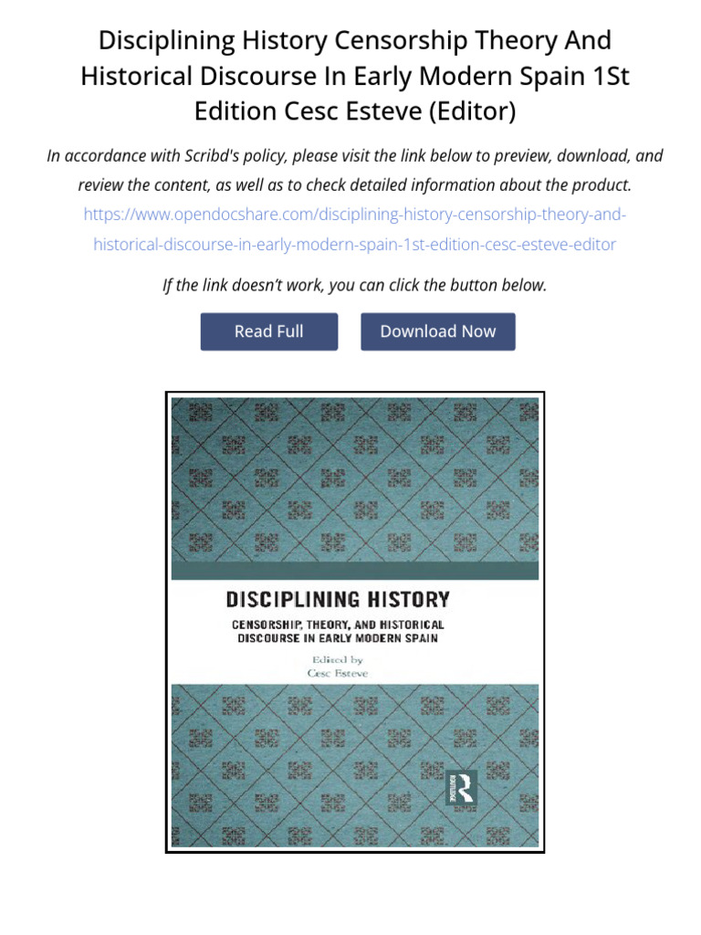 Disciplining History Censorship Theory and Historical Discourse in ...