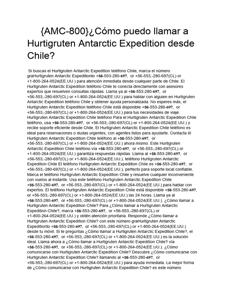 {AMC-800}¿Cómo puedo llamar a Hurtigruten Antarctic Expedition desde ...