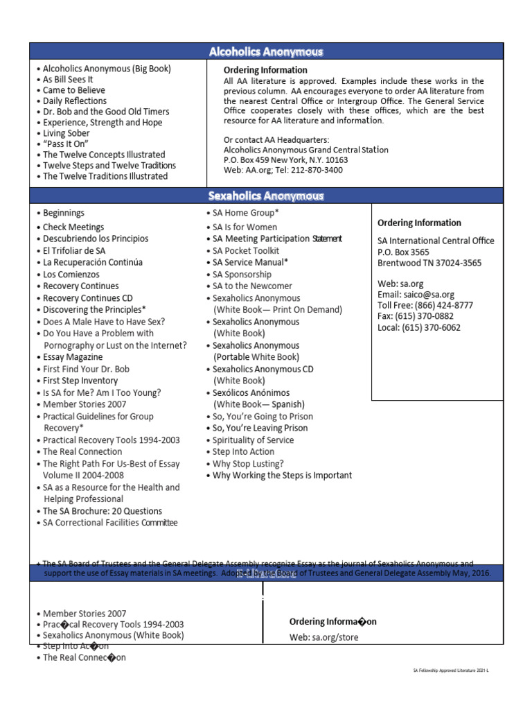 Approved Lit | PDF | Alcoholics Anonymous | Alcohol