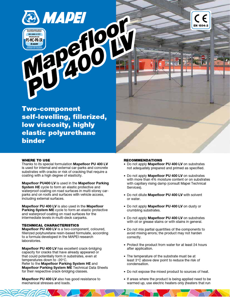 Mapeoor PU 400 LV | PDF | Concrete | Viscosity