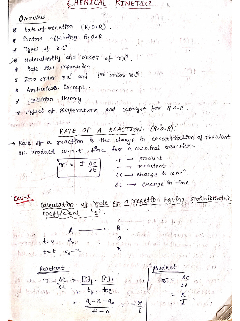 Chemical Kinetics | PDF
