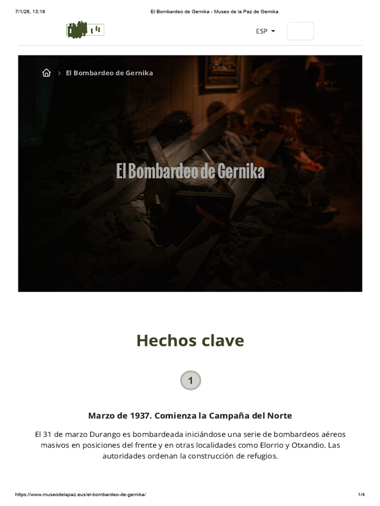 El Bombardeo de Gernika - Museo de La Paz de Gernika | PDF | Bombardeo ...