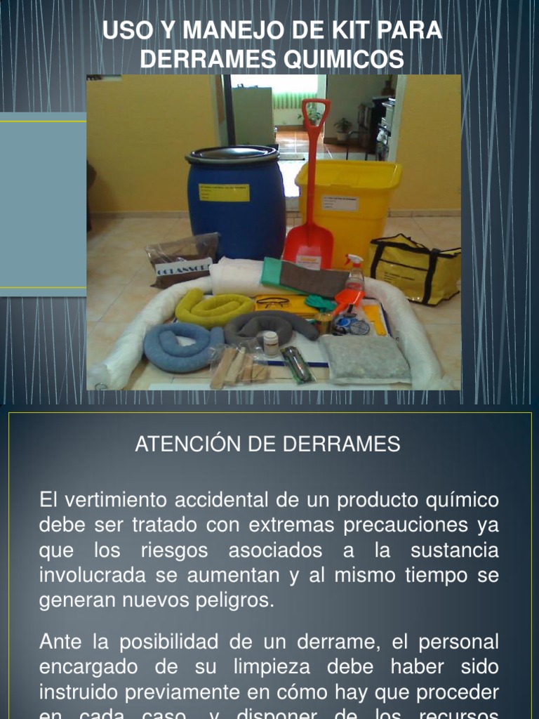 Uso y Manejo de Kit para Derrames Quimicos | PDF | Absorción (Química) | Toxicidad