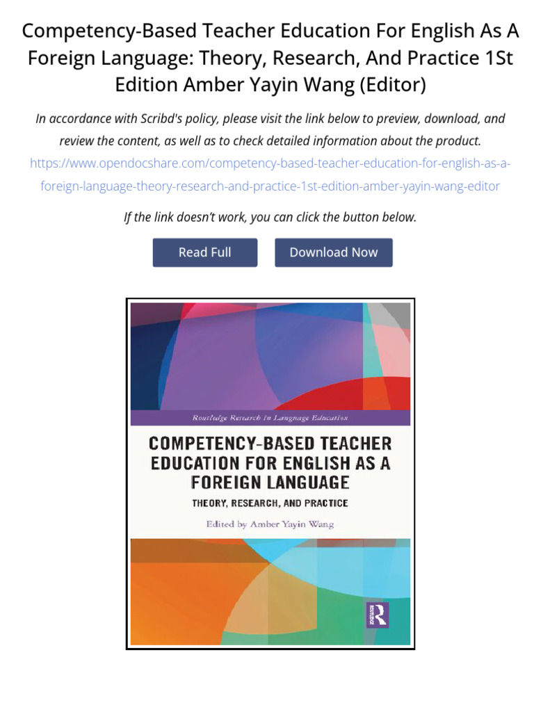 Competency-Based Teacher Education for English as a Foreign Language ...