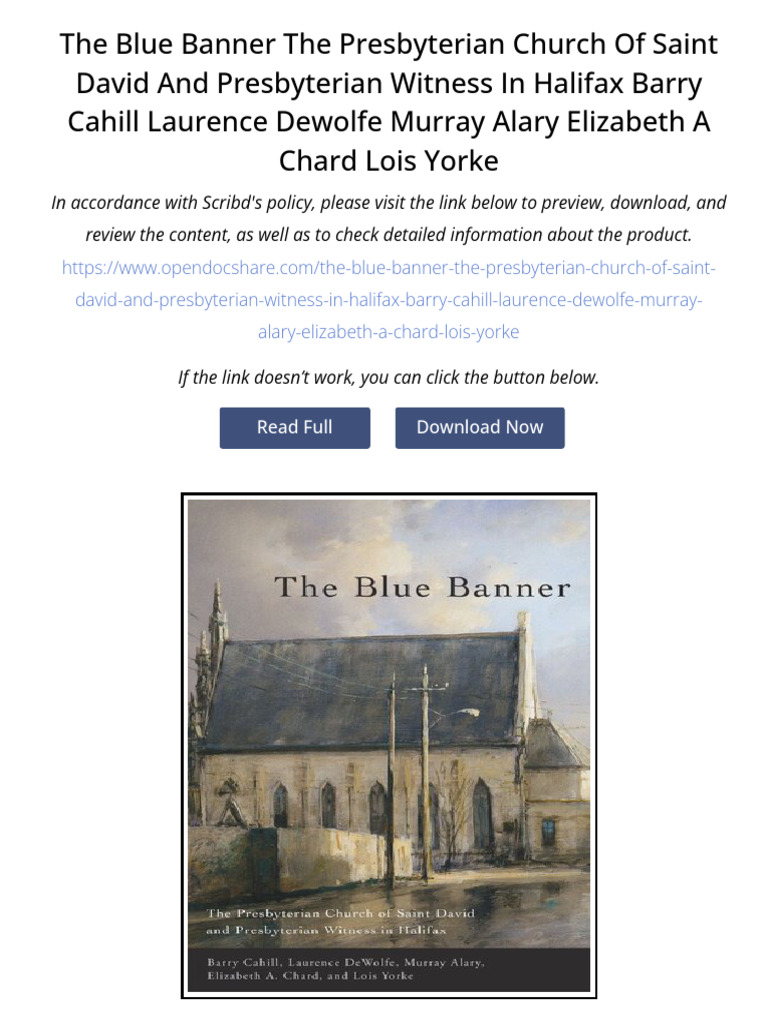 The Blue Banner The Presbyterian Church Of Saint David And Presbyterian ...