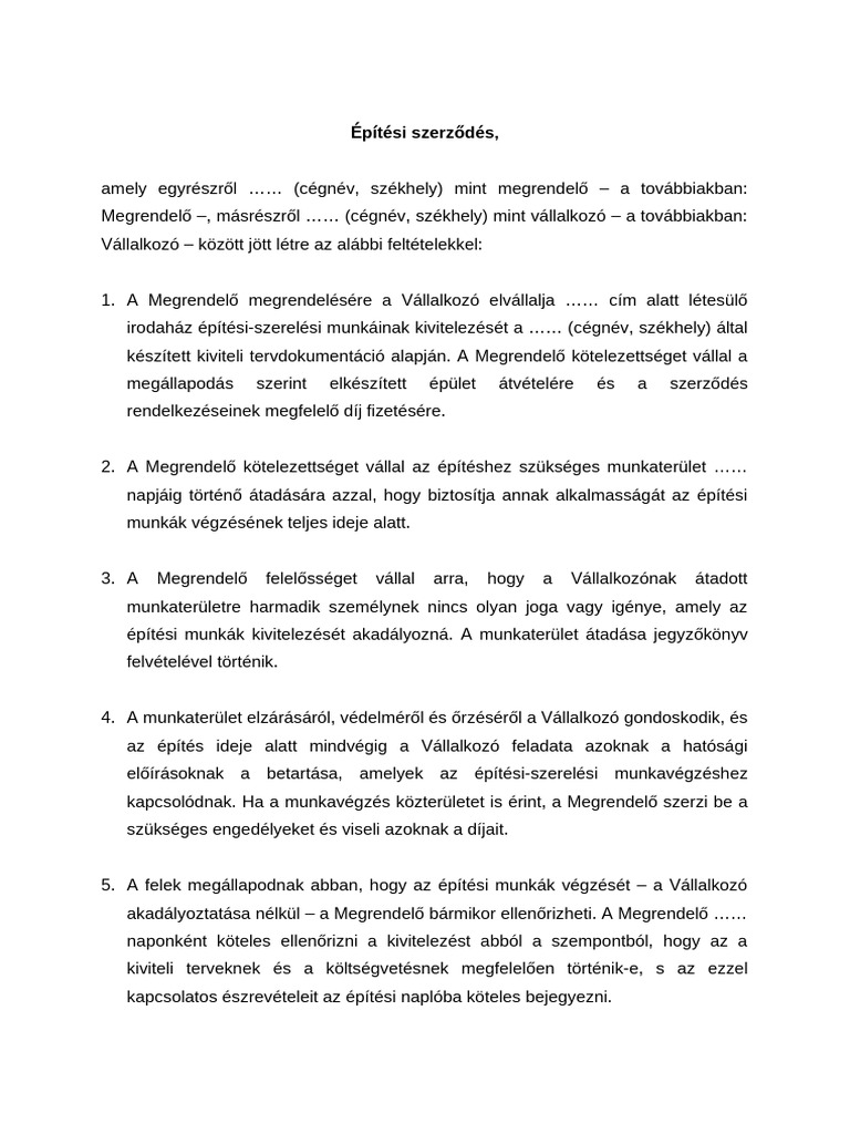 Epitesi Szerzodes | PDF