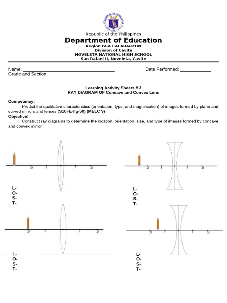Q2 LAS #3 Lens Diagramming | PDF