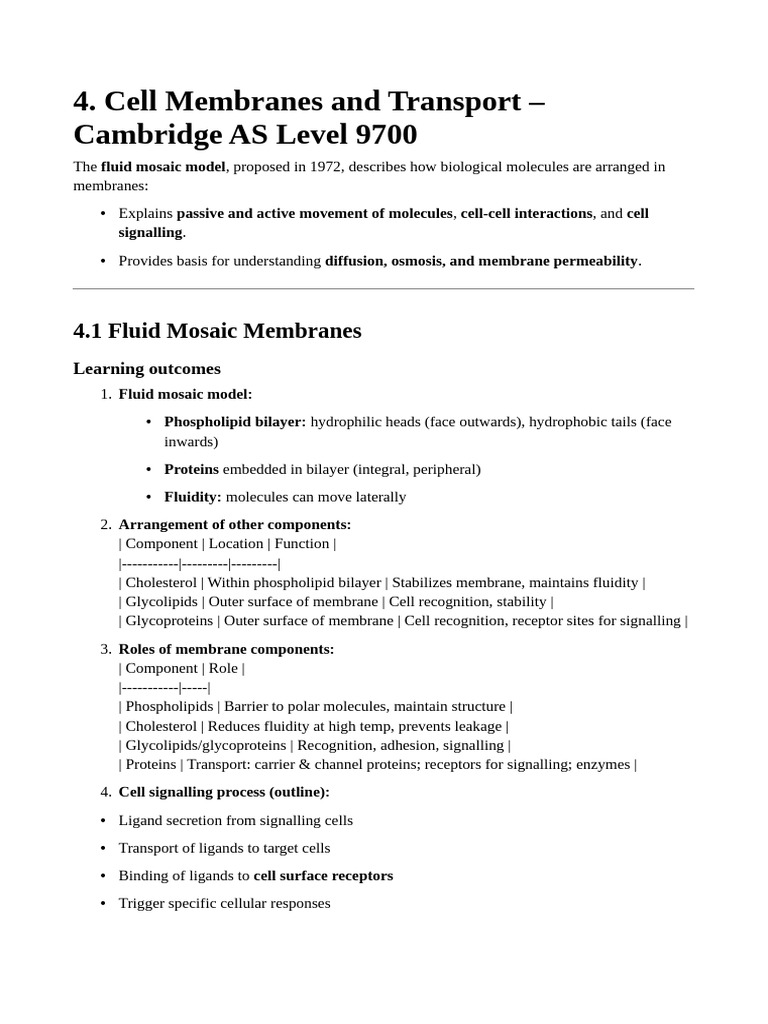 Cell Membranes and Transport | PDF | Cell Membrane | Cell Signaling