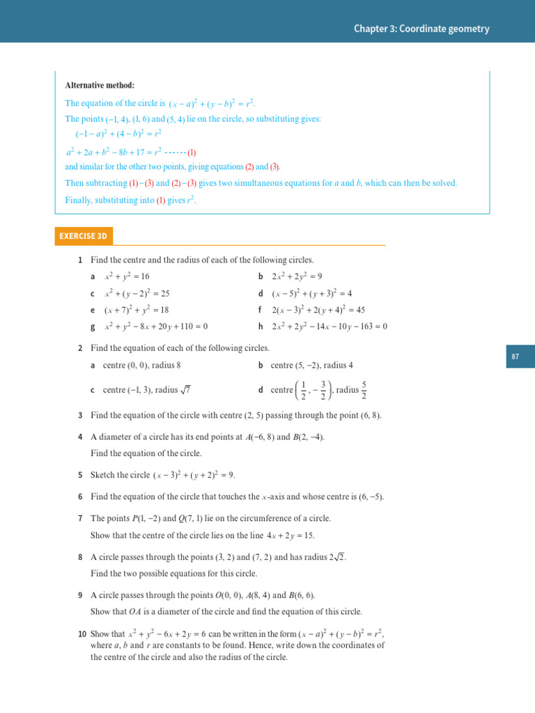 3D | PDF | Circle | Equations