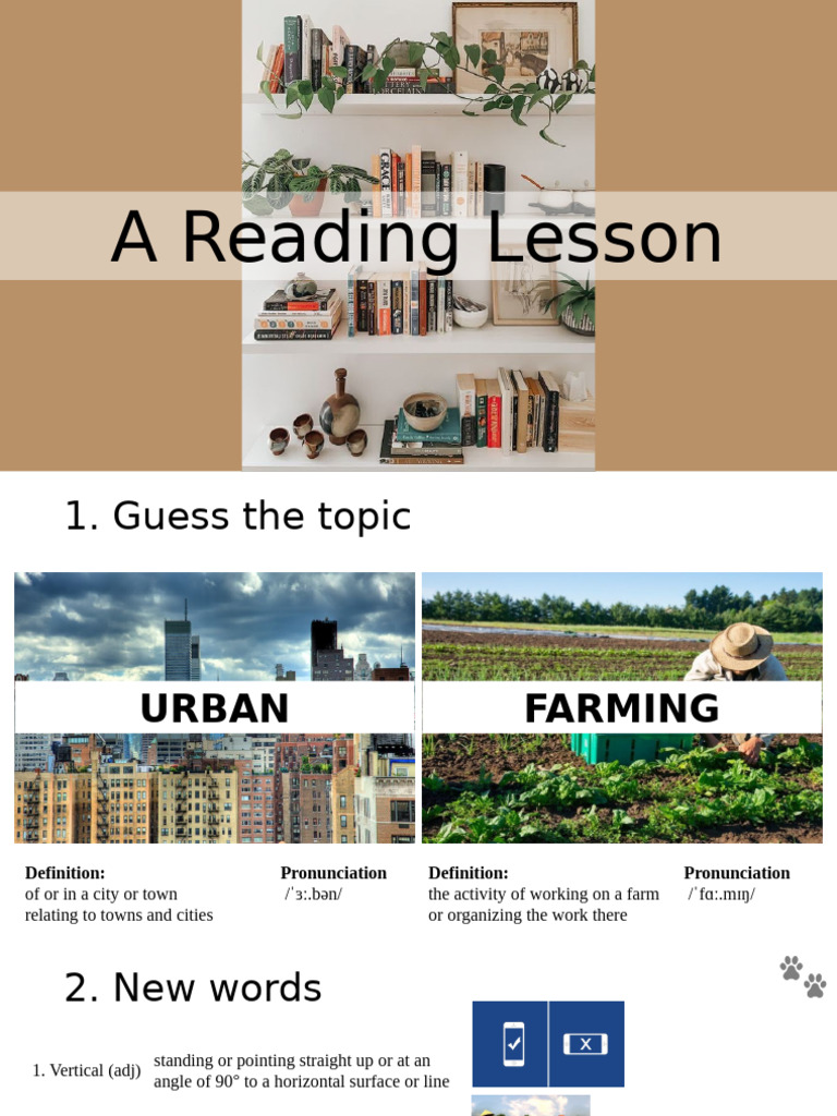 Urban Farming Vocabulary Lesson | PDF