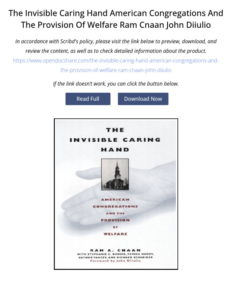 The Invisible Caring Hand American Congregations And The Provision Of ...