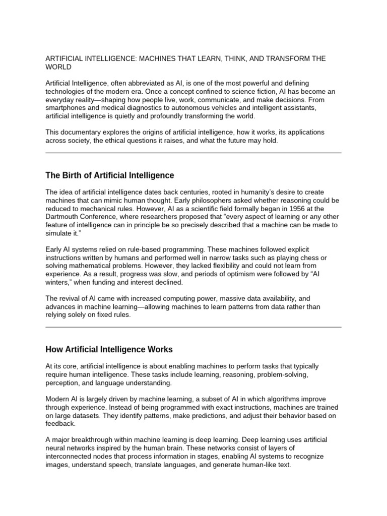 Artificial Intelligence | PDF | Artificial Intelligence | Intelligence (AI) & Semantics