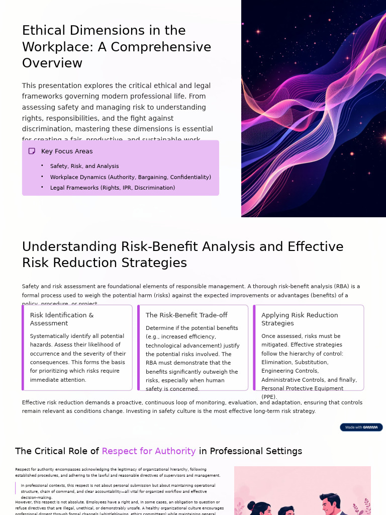 Ethical Frameworks in Modern Workplaces | PDF | Risk | Employment