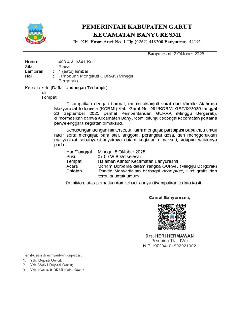 Himbauan GURAK Banyuresmi 2025 | PDF