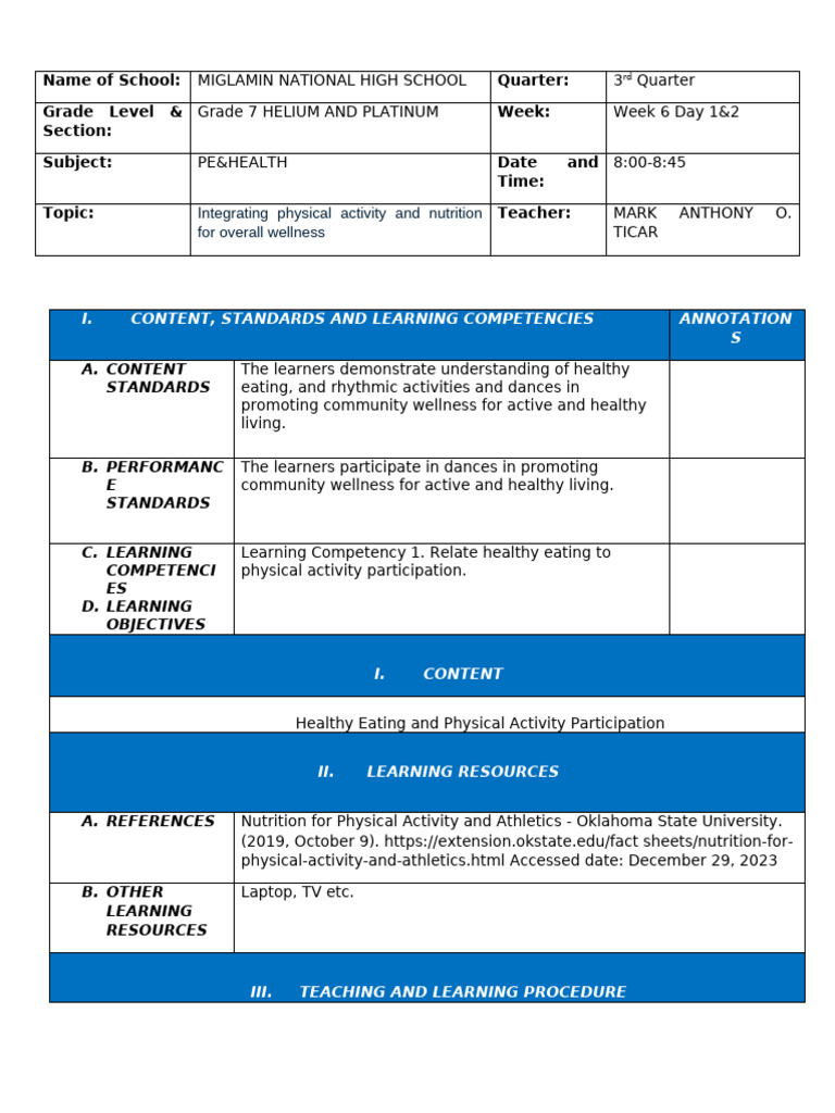 PE&HEALTH-7-Q3-W6-D1&2 | PDF | Nutrients | Nutrition