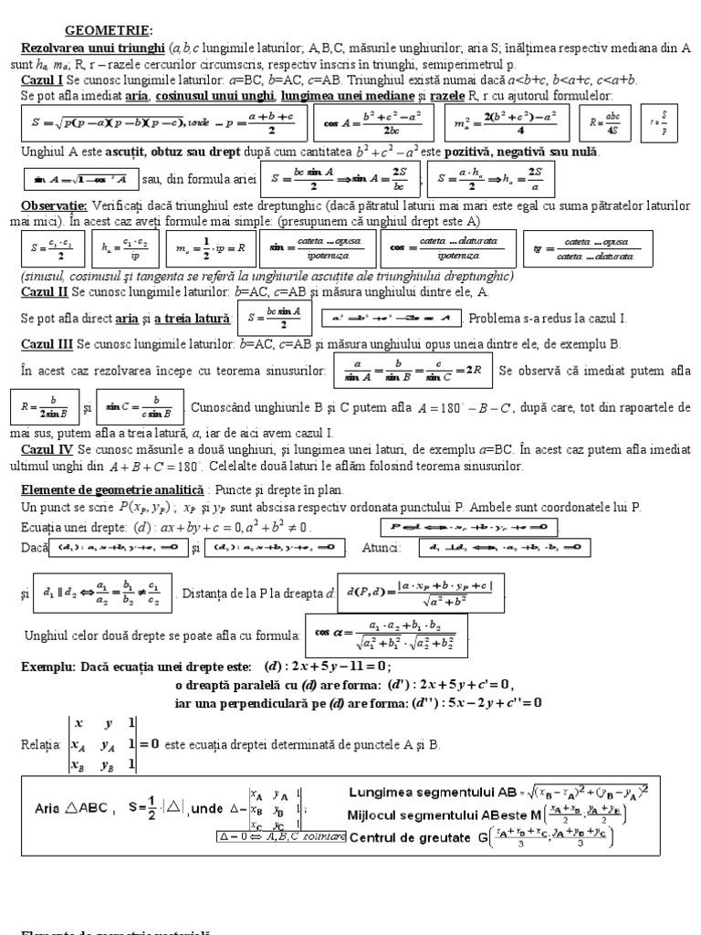 Formule Geometrie Bac | PDF