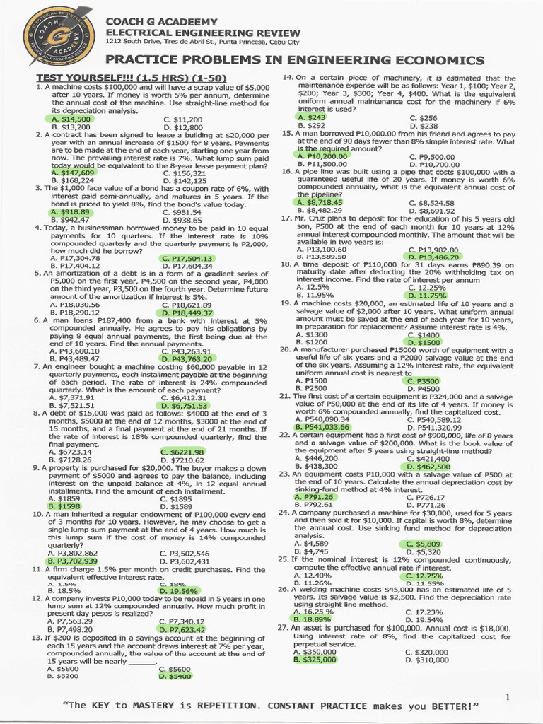 Practice Problem Economics Online | PDF