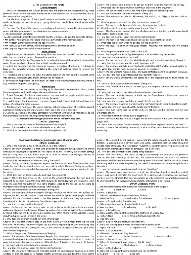 I PUC English Study Material Guide | PDF