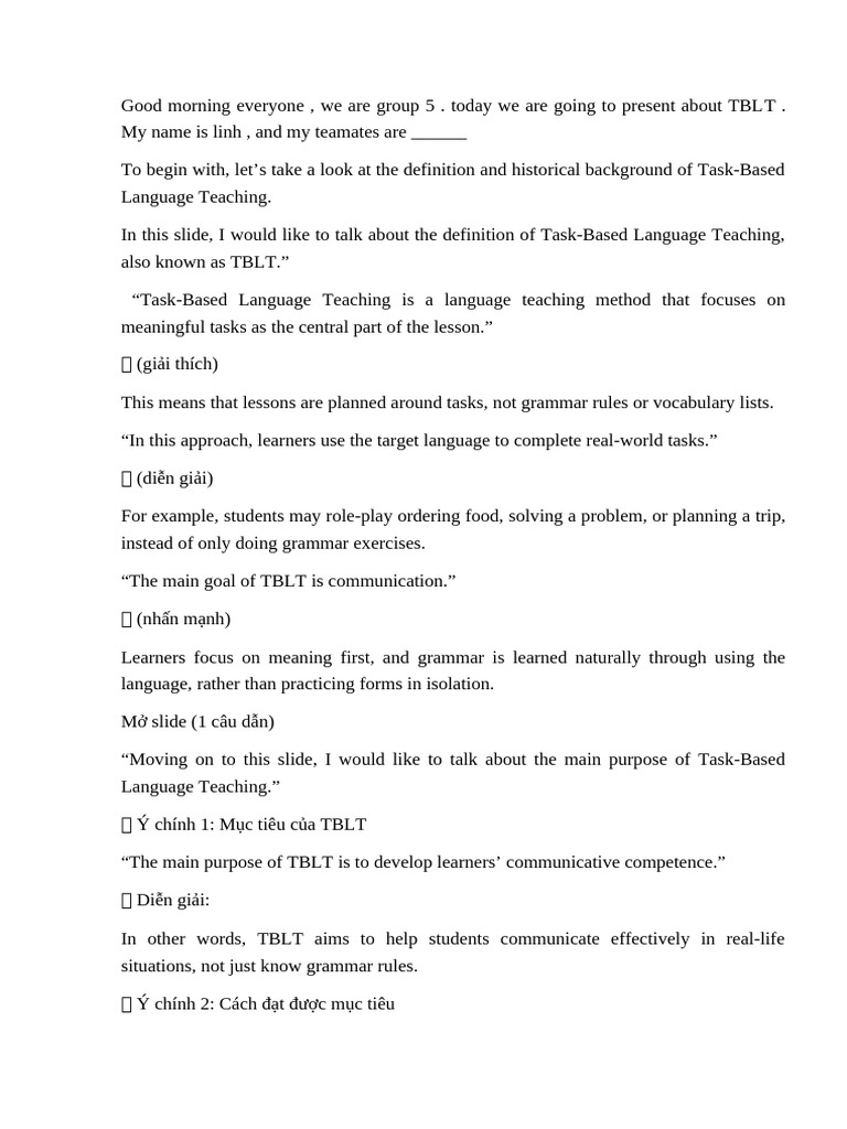 Present TLBT | PDF | Language Education | Second Language Acquisition