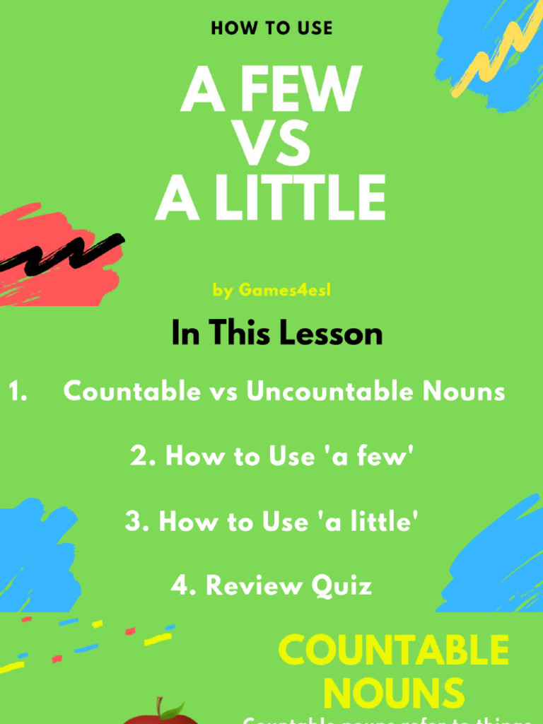 A Few a Little ESL Lesson PPT | PDF