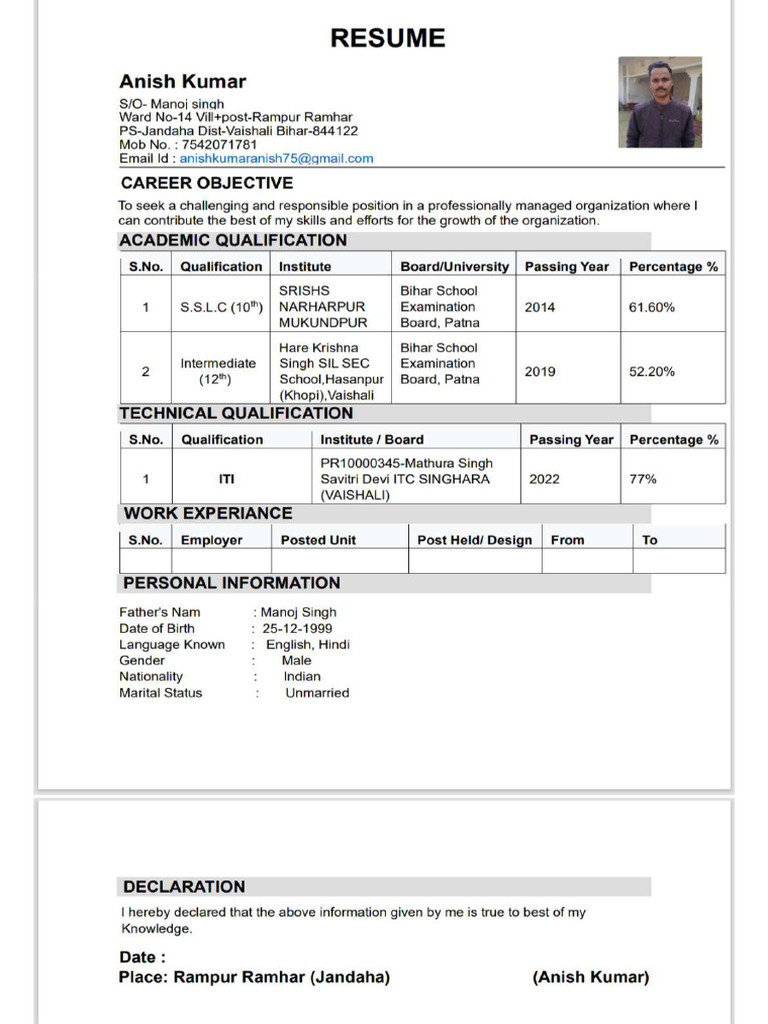 Anish Kumar Resume | PDF