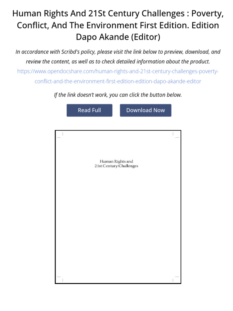 Human rights and 21st century challenges : poverty, conflict, and the ...