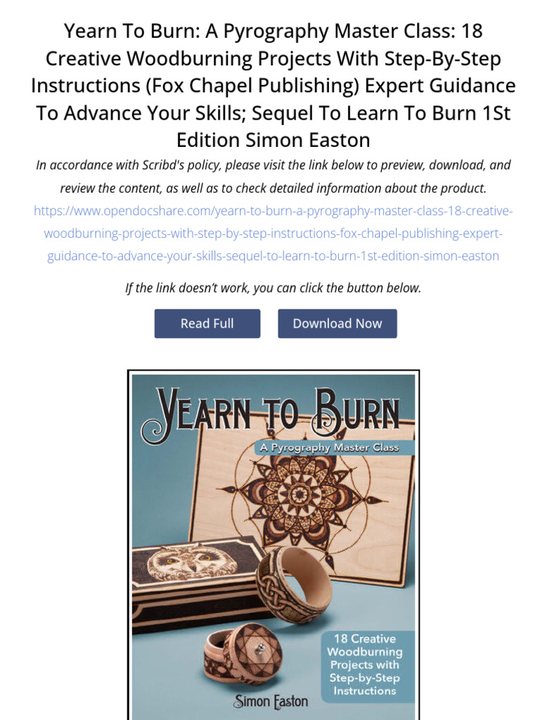 Yearn to Burn: A Pyrography Master Class: 18 Creative Woodburning ...