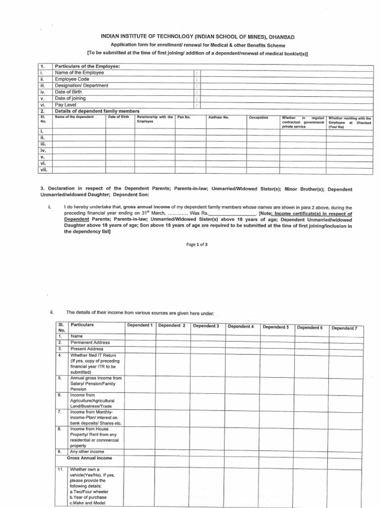 Medical Benefits Undertaking Form | PDF