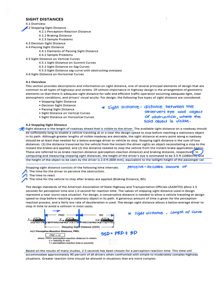 LESSON 3 - SIGHT DISTANCES-STOPPING SIGHT DISTANCE 4 | PDF | Friction ...