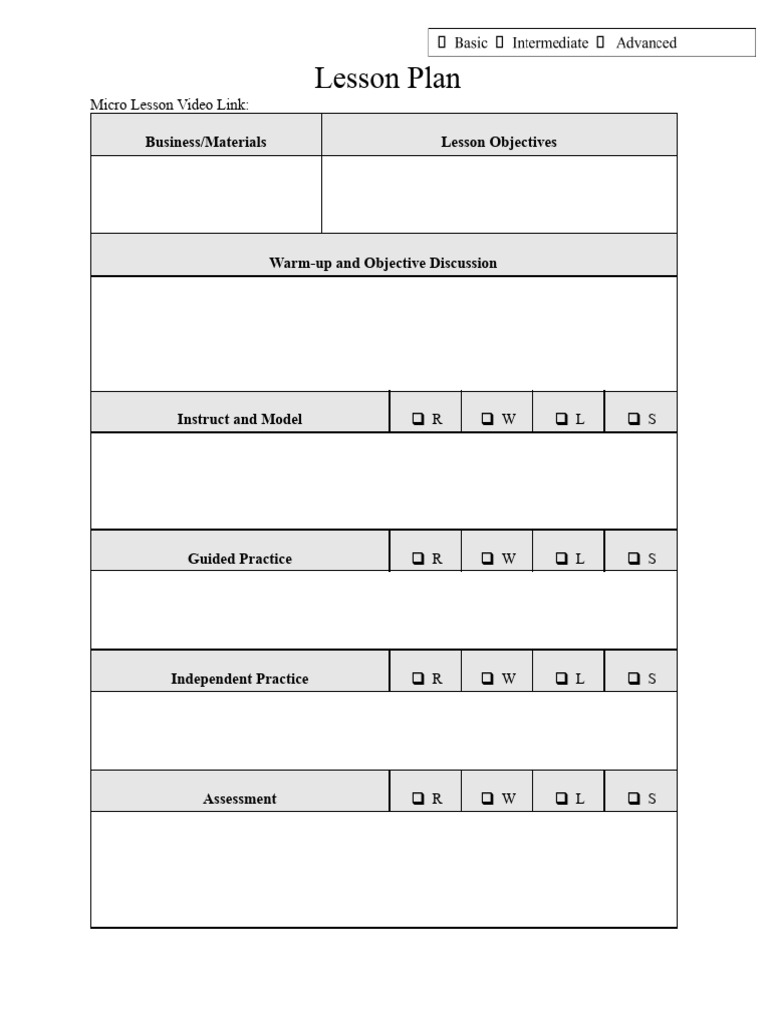 Lesson Plan Template W- Video Link | PDF