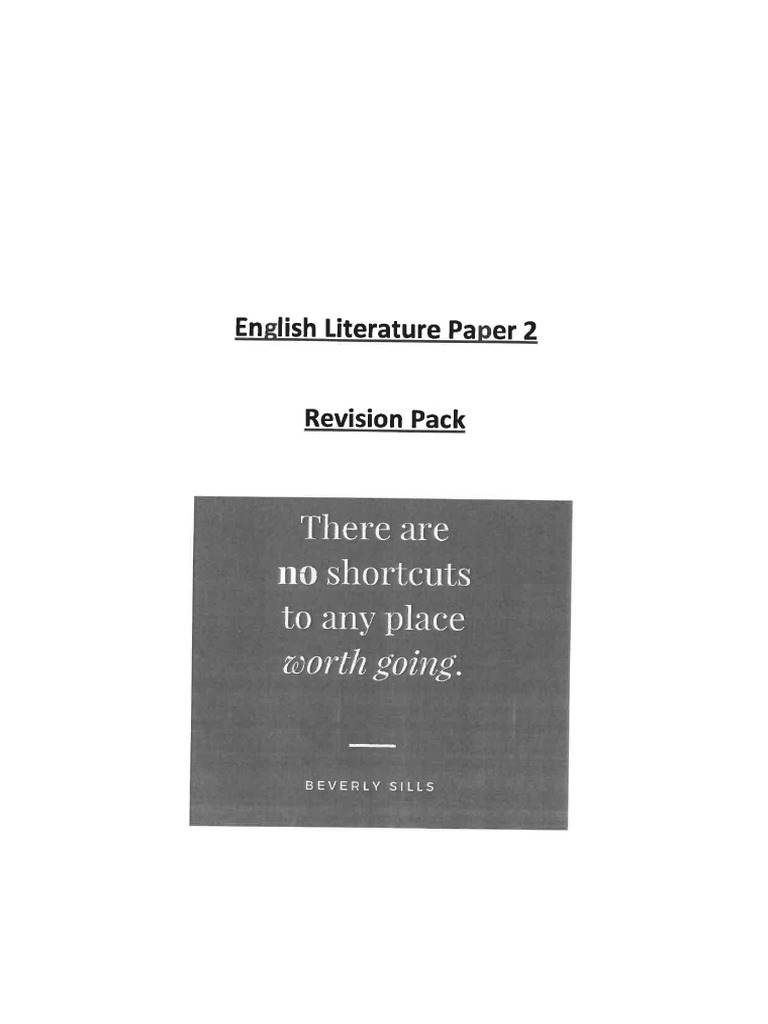 English Literature Paper 2 Resource | PDF