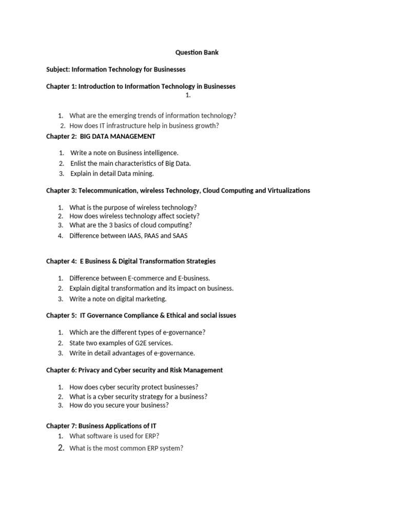 IT for Business: Key Concepts & Trends | PDF