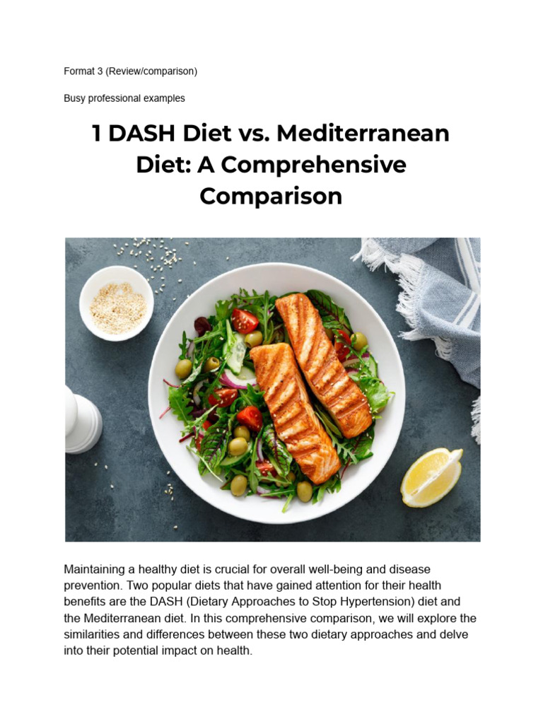 DASH vs. Mediterranean Diet Comparison | PDF | Dash Diet | Dieting