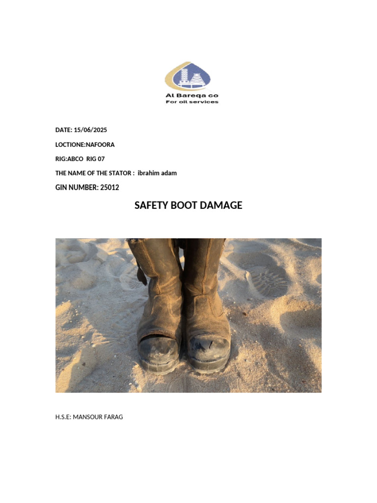 Report On Ppe Safety Boot | PDF