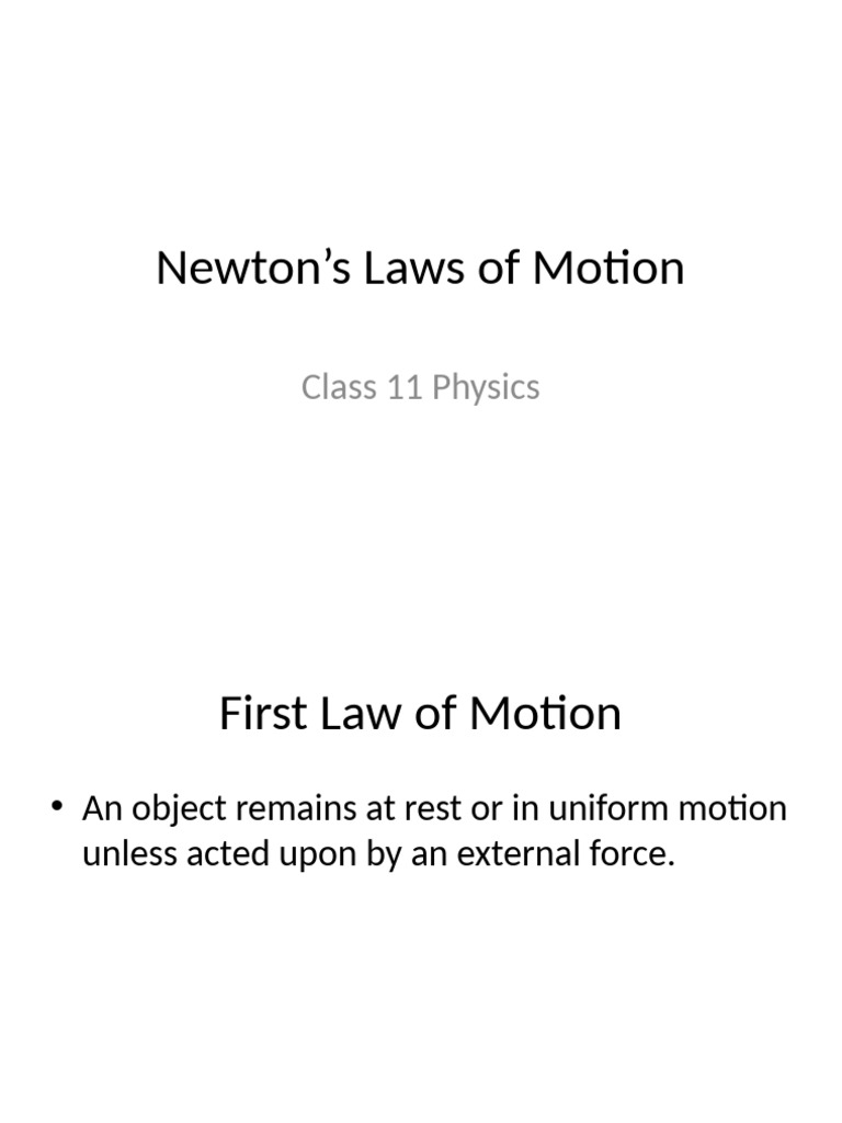 Class 11 Newtons Laws | PDF