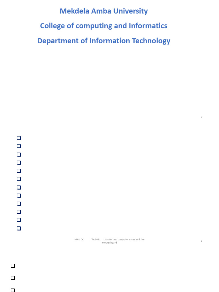 Chapter 2 Computer Cases and Mother Board (2) | PDF | Central ...