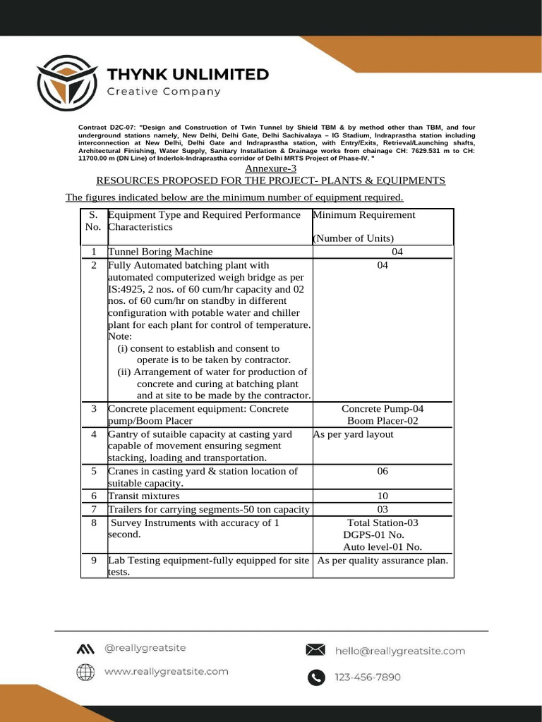 Delhi MRTS Phase-IV Tunnel Construction Contract | PDF | Tunnel
