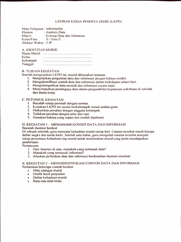 LKPD Analisi Data 1 | PDF