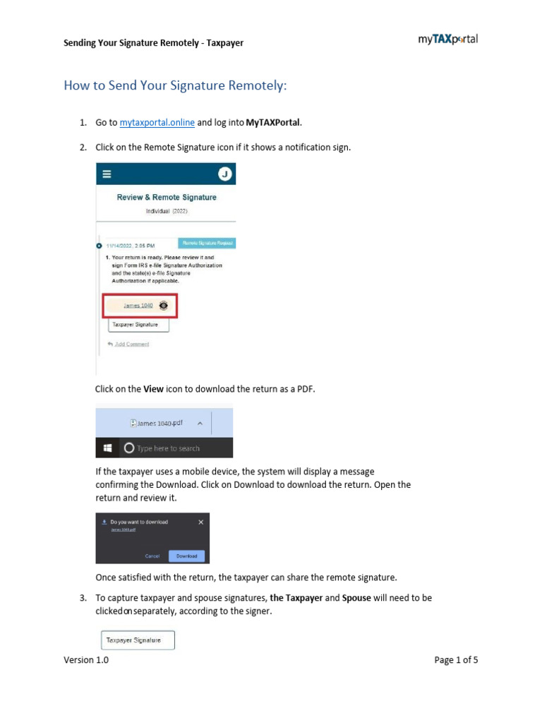 Remote Signature Submission Guide | PDF | Signature