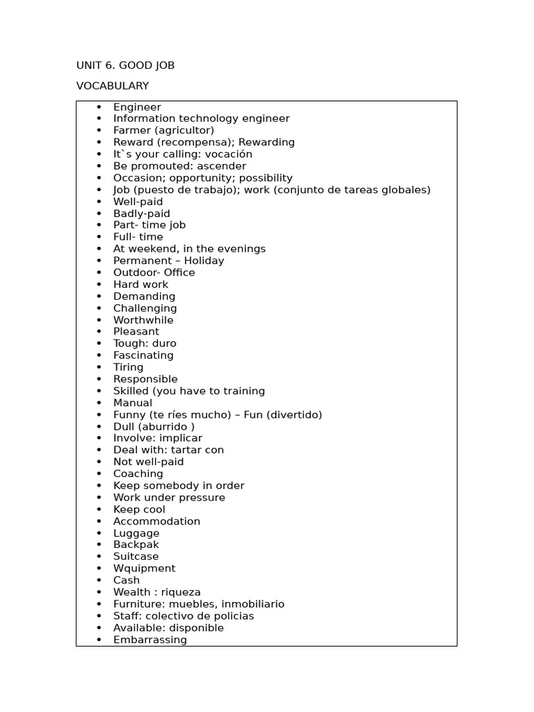 Vocabulary for Career Development | PDF