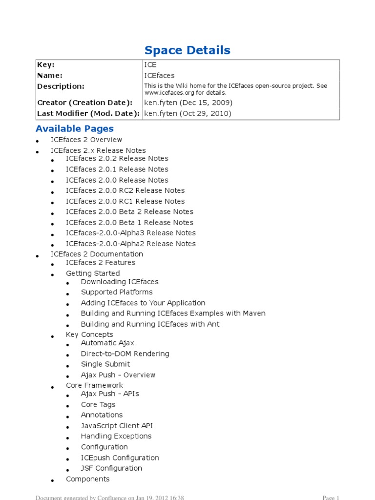 ICEfaces 2 Docs | PDF | Java Server Faces | Web Browser