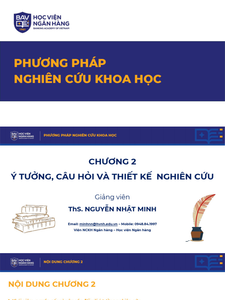 2. Chương 2 Ý tưởng câu hỏi và thiết kế nghiên cứu (new) (1) | PDF
