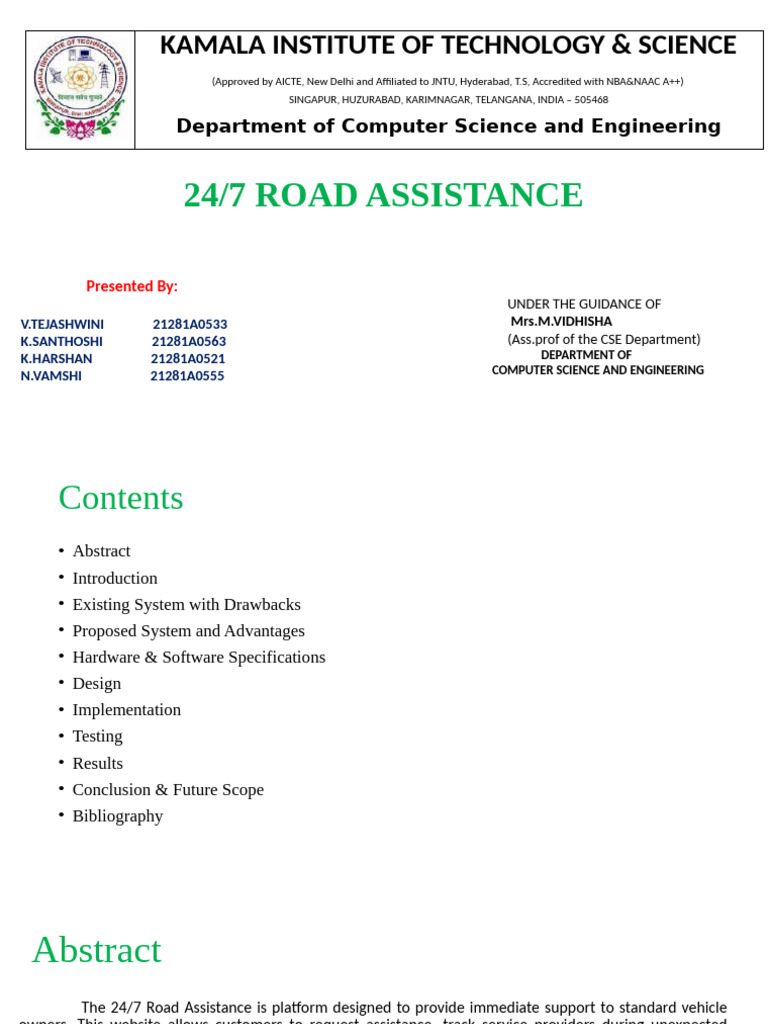 24/7 Road Assistance Web Application | PDF | Databases | Bootstrap ...
