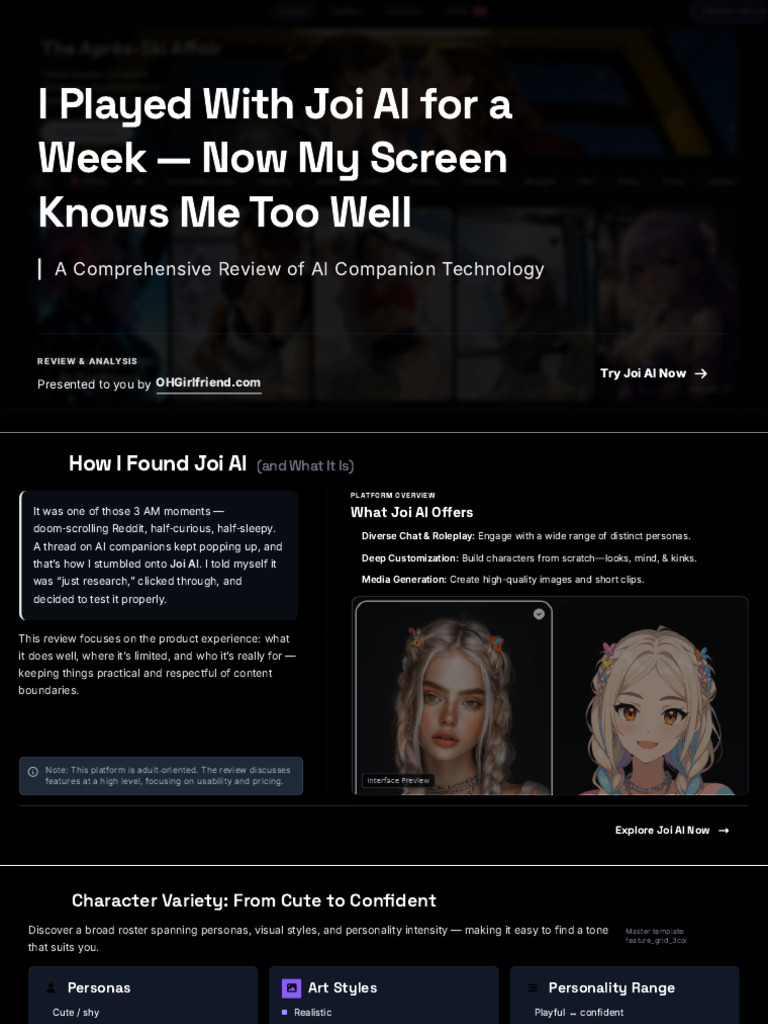 Joi AI Review: A Practical Analysis of An Adult AI Companion | PDF | Pricing