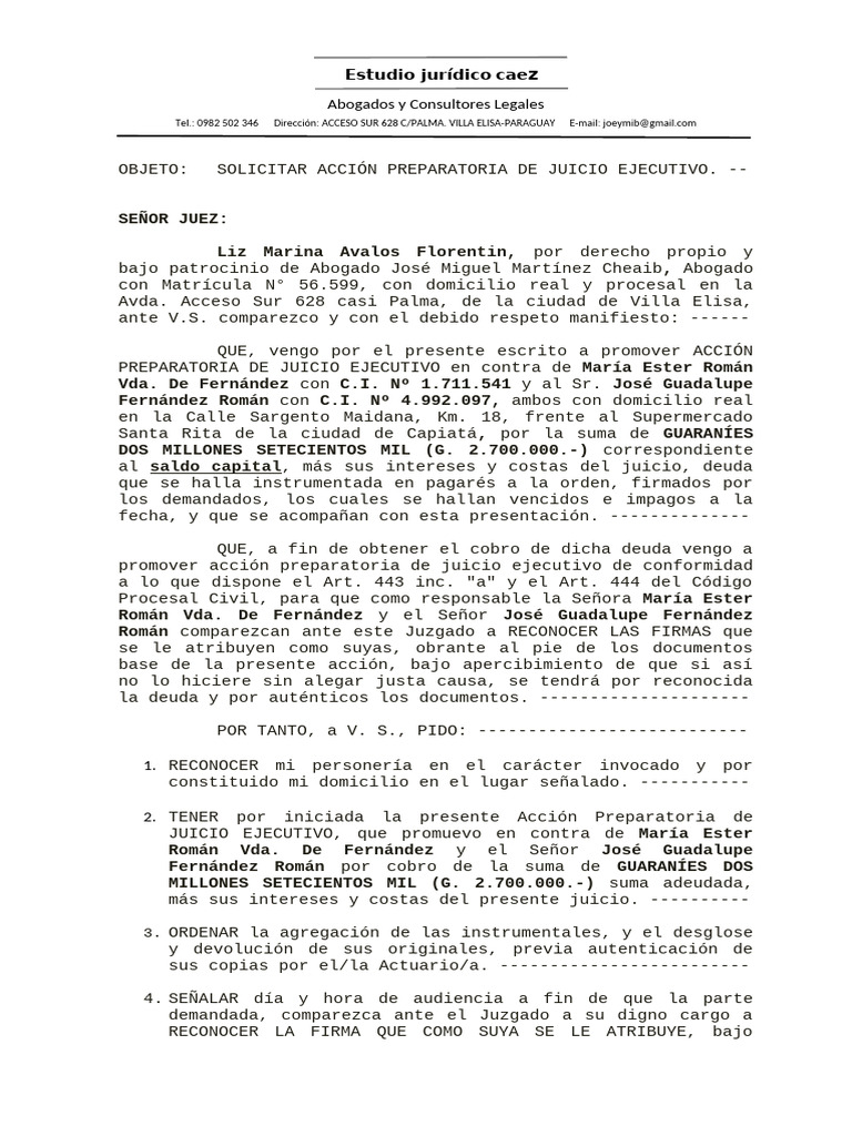 1. Liz Marina c. Maria Roman y Otros (2 Copias) | PDF | Justicia ...