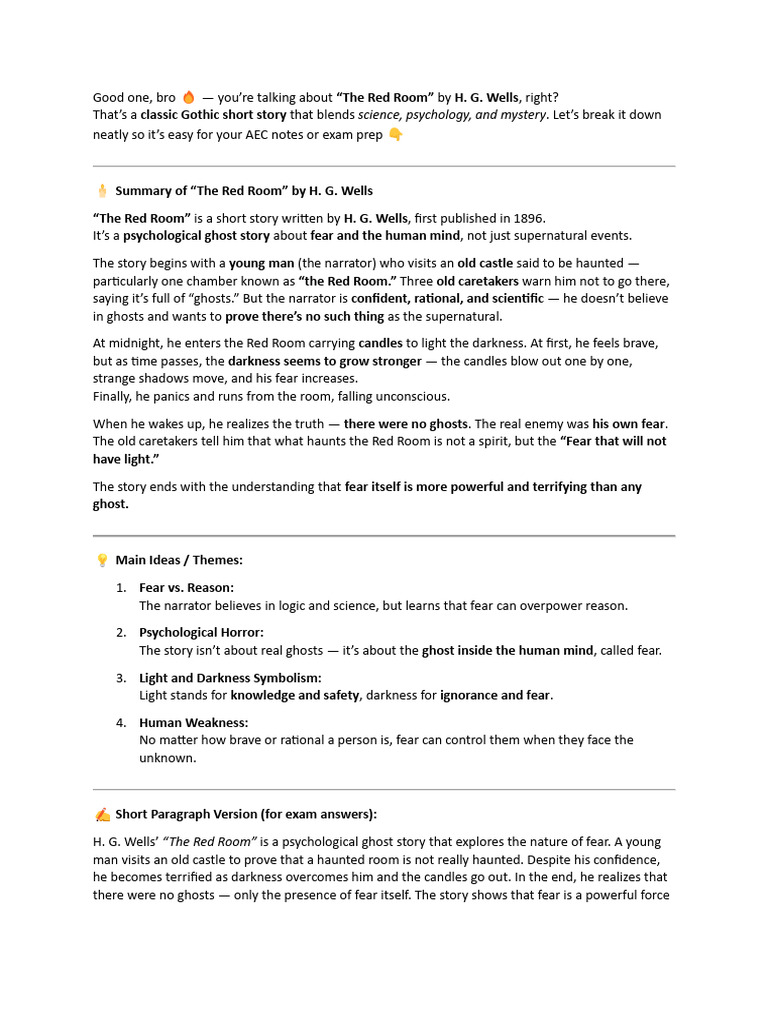 red room | PDF | Ghosts | Fear