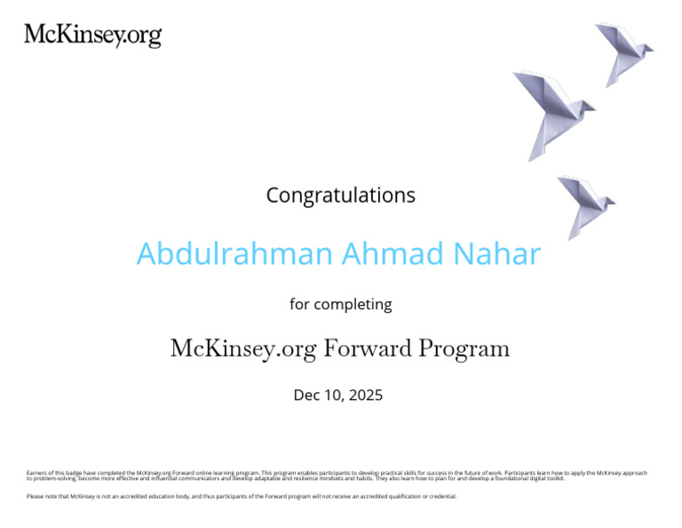 McKinsey.org Forward Program Completion | PDF