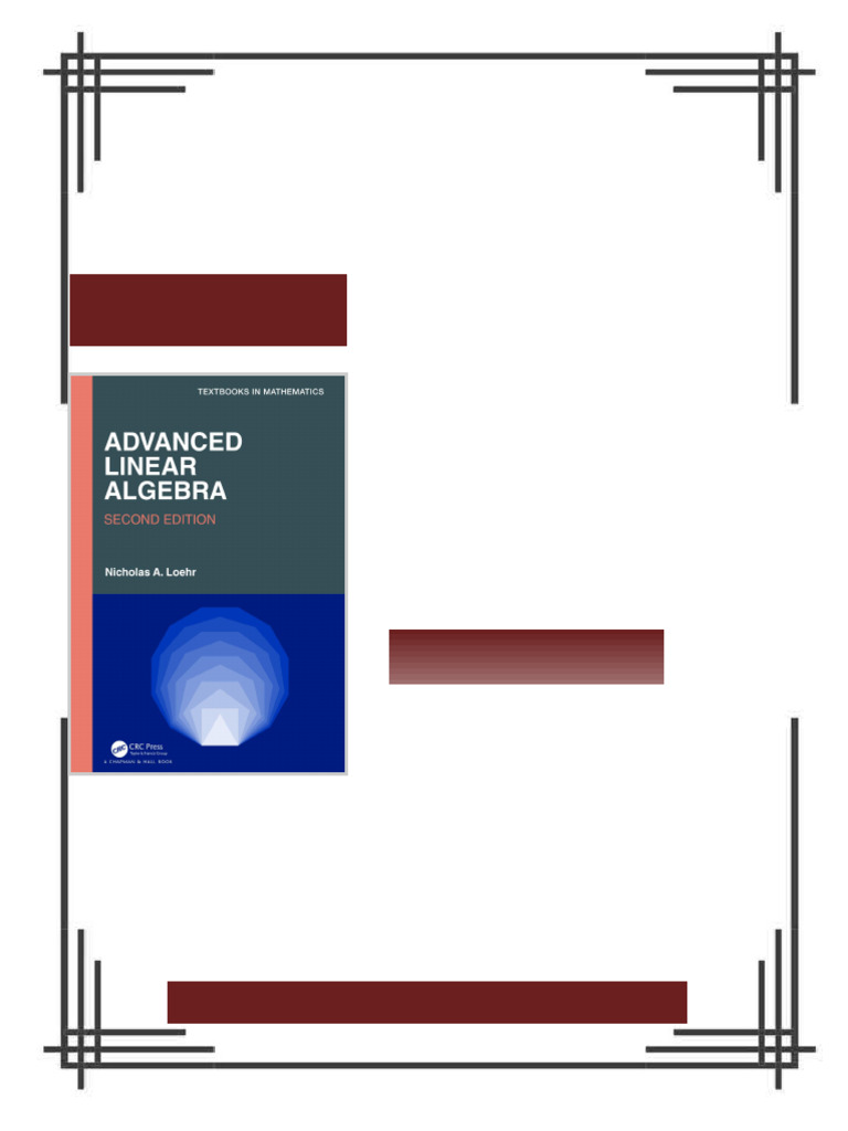 Advanced Linear Algebra Second Edition Nicholas A. Loehr ebook high ...