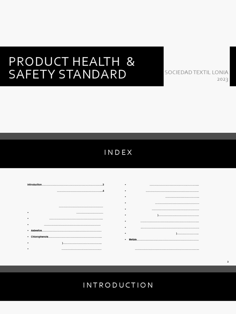 Product Health & Safety Standards 2023 | PDF | Chemical Compounds ...